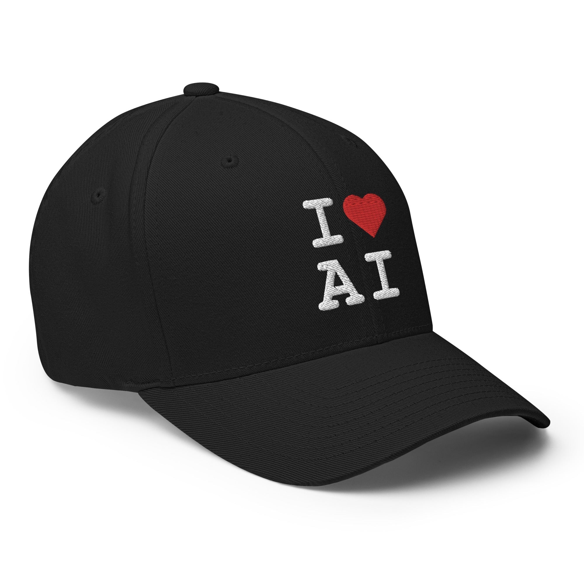 I Heart AI Embroidered Closed-Back Baseball Cap 1 - AI Store